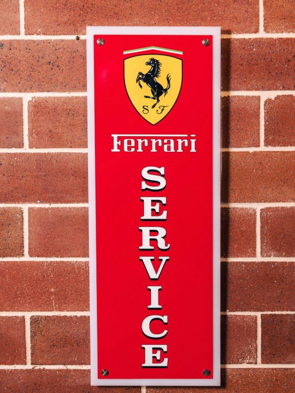 Ferrari Logo Standing Metal and Acrylic Sign Rectangular – ZS Classics