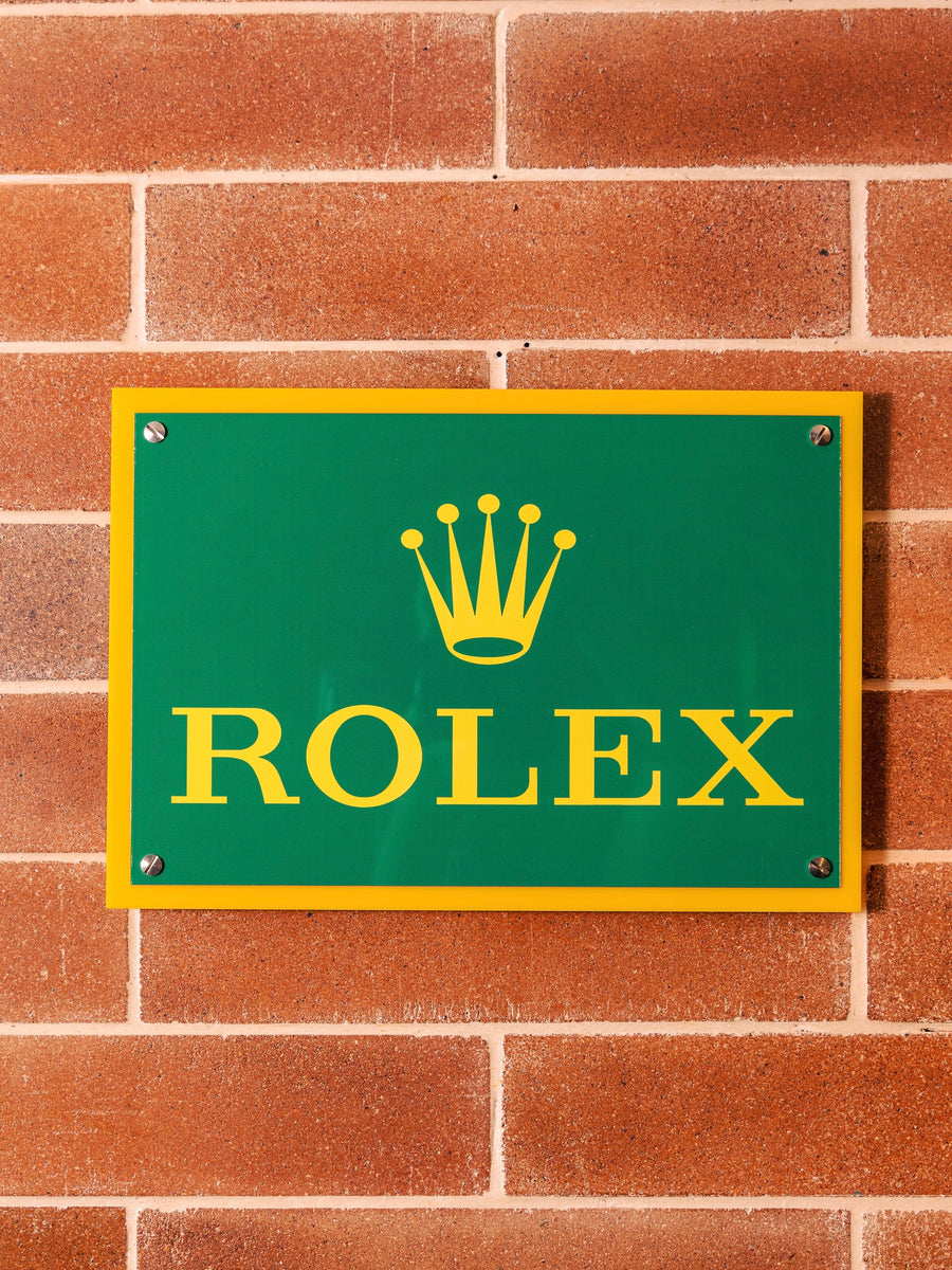 Rolex Logo Metal and Acrylic Sign Rectangular – ZS Classics